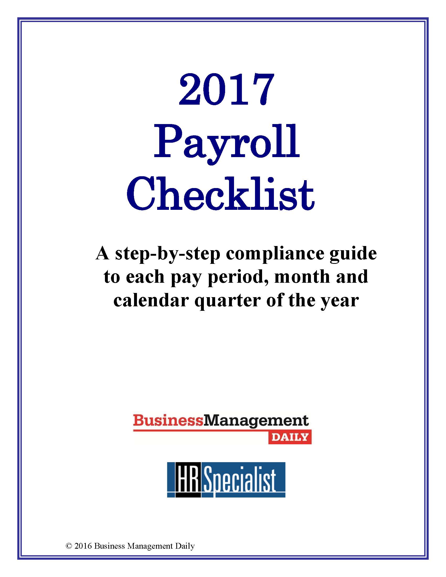 The 2017 Payroll Checklist